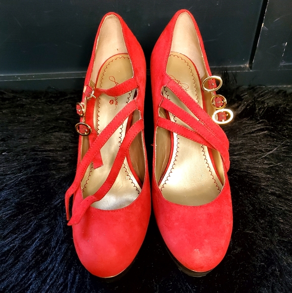 Shoes | Red Suede Heels | Poshmark